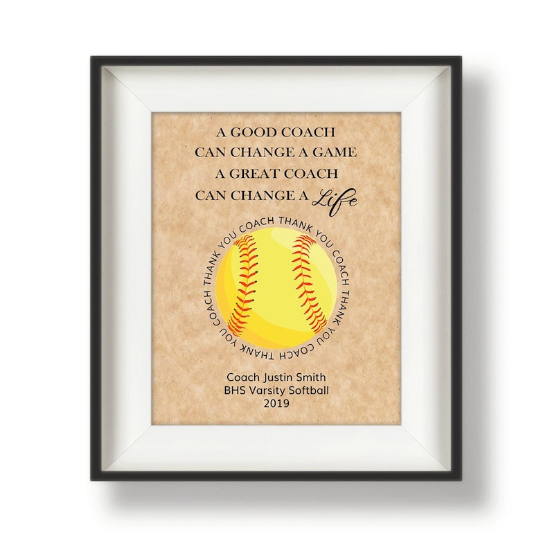 Personalized Softball Coach Gift Coach Appreciation Gift - Etsy