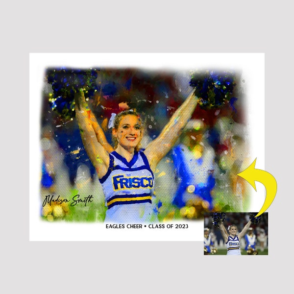Cheerleader Graduation Printable - Etsy