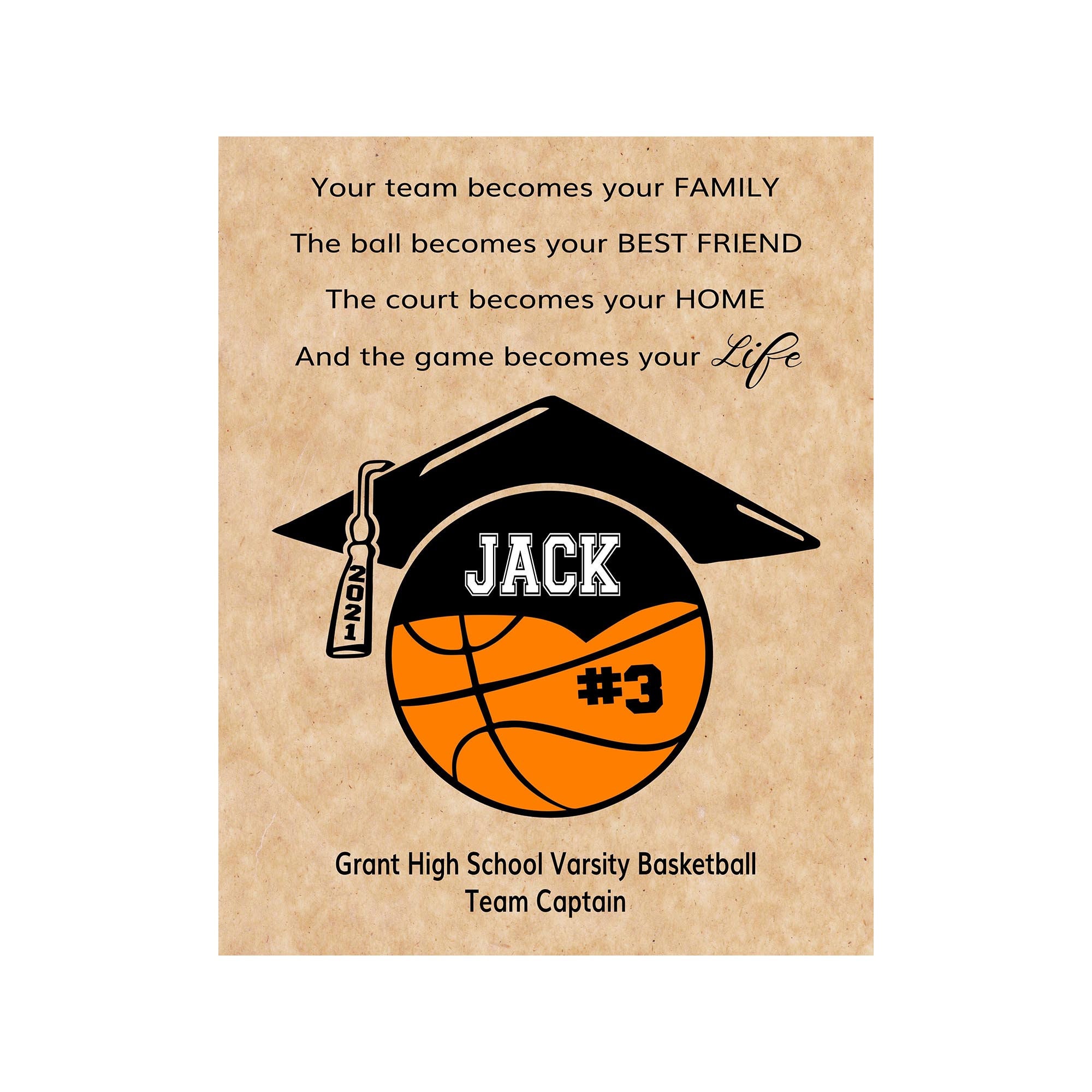 Basketball Senior Gift - Senior Night Basketball - Personalized ...