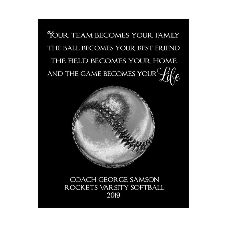 Softball Senior Night Gifts Softball Coach Print Softball | Etsy