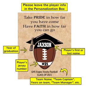 Personalized Football Player Gifts - Football Team Gift - Personalized ...