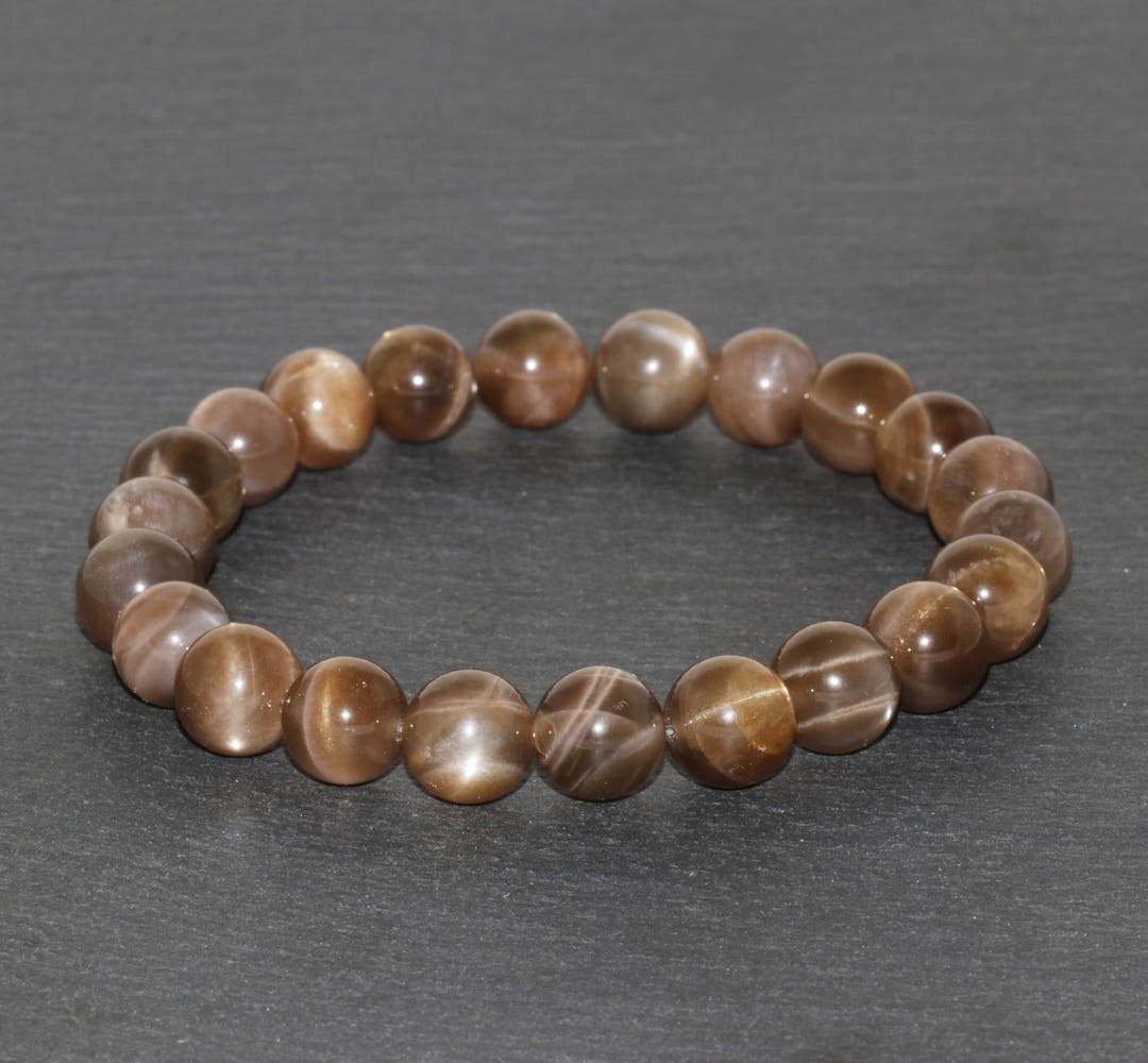 Black Golden Sunstone Bracelet Handmade 8mm Black Sunstone Beaded ...