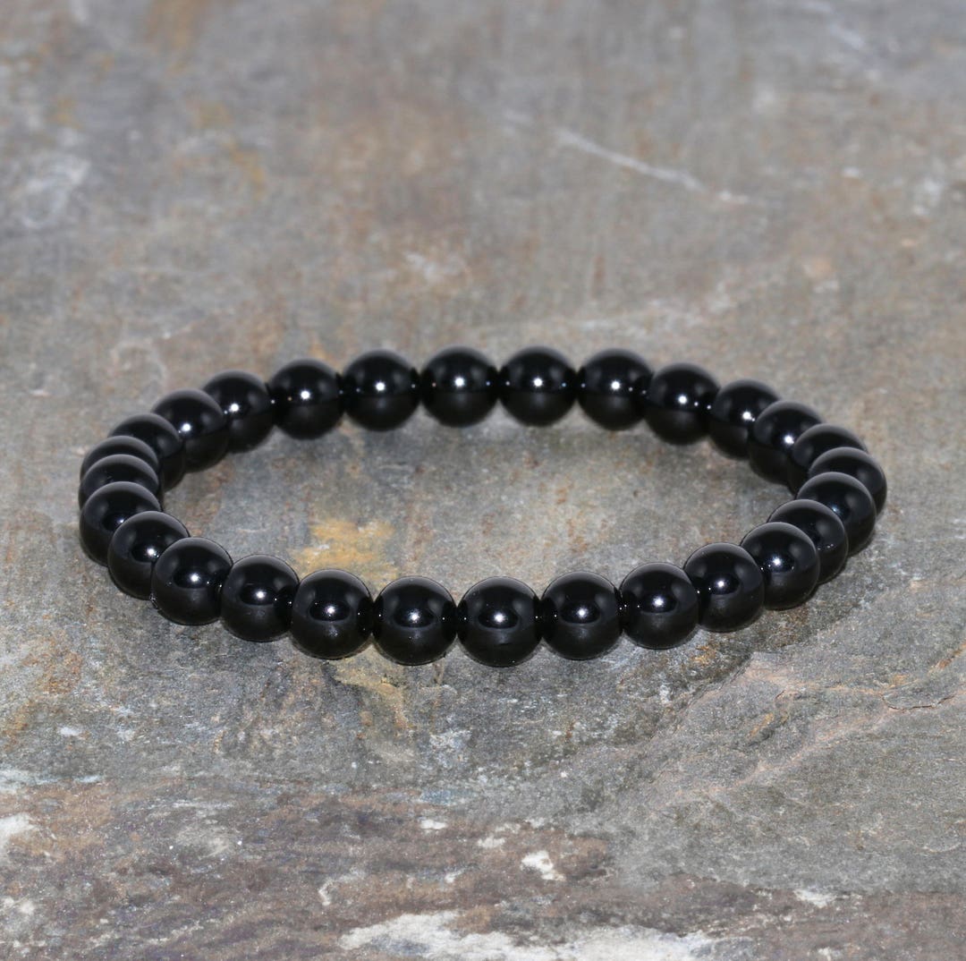 6mm Black Spinel Bracelet, Black Spinel Stacking Bracelet, Spinel ...