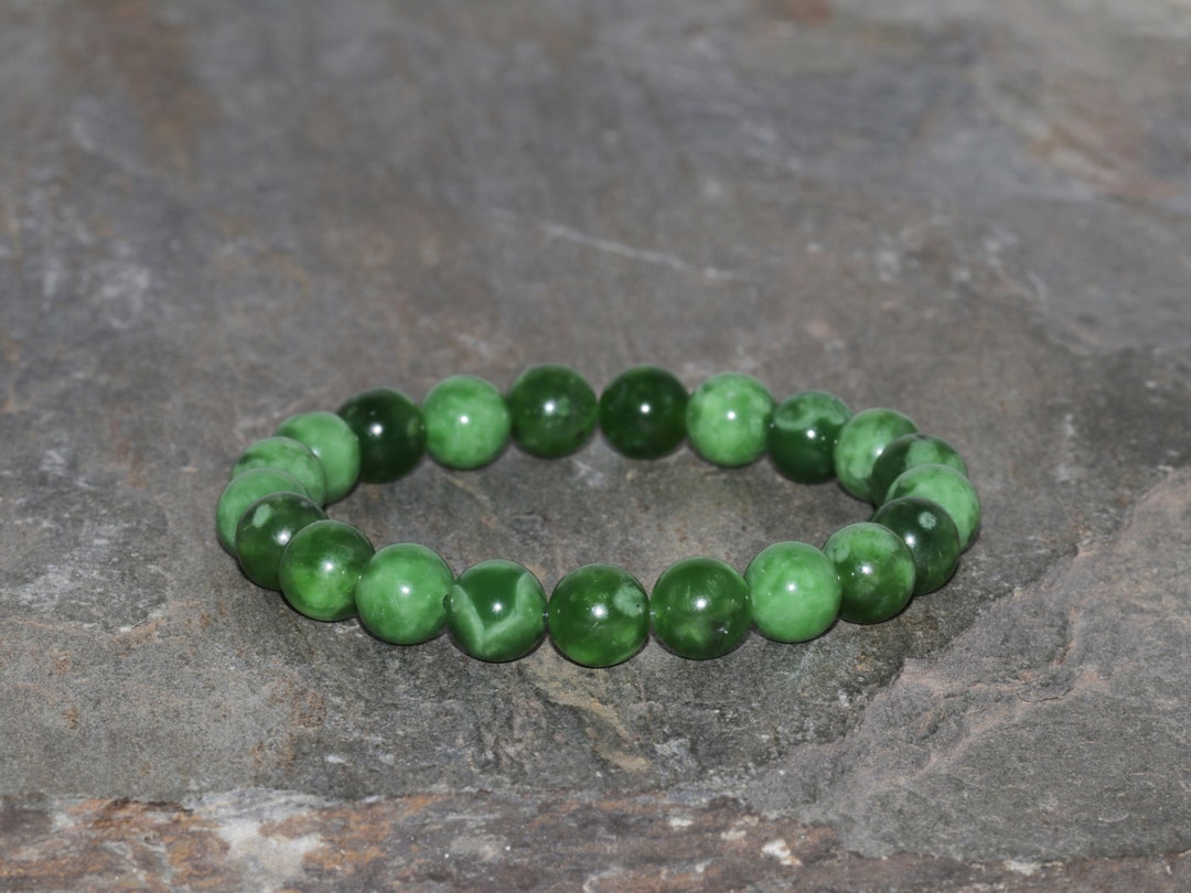 Chloromelanite Beaded Bracelet, 8mm Burma Jadeite Bracelet, Jade Maw ...