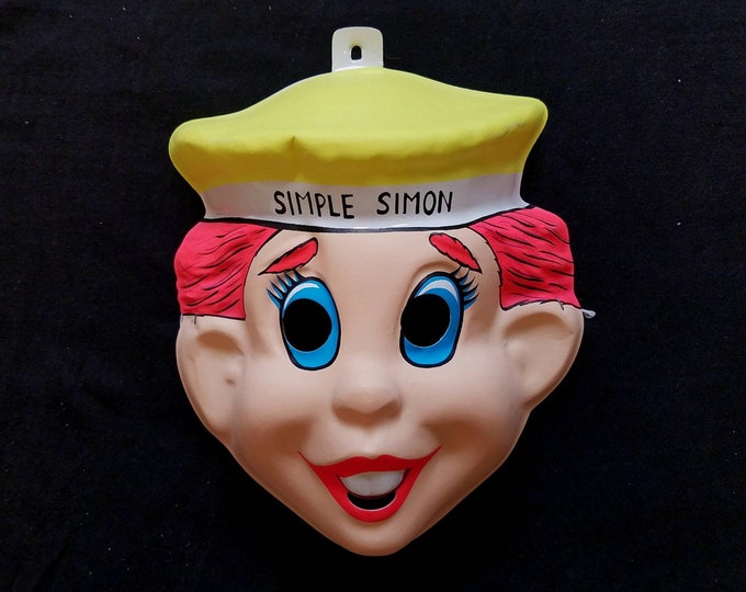 Vintage 1980s Plastic Creepy Nursery Rhyme Simple Simon Cartoon Boy ...