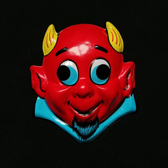 Vintage 80s Kids Cartoon Novelty Satan Devil Halloween Mask - Etsy