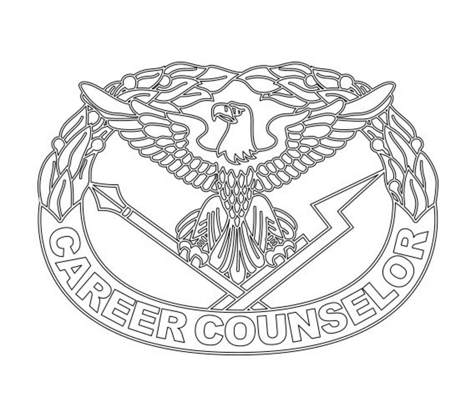 US Army Career Counselor Identification Badge Vector Files, Dxf Eps Svg ...