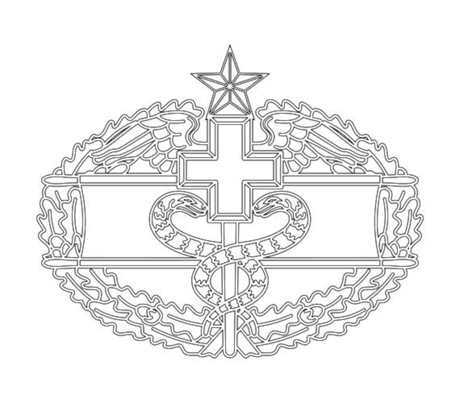 US Army Combat Medical Badge 2nd Award Vector Files dxf eps | Etsy