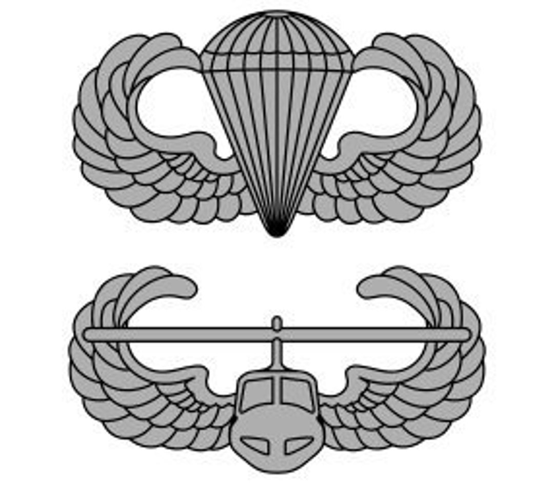 Us Army Parachutist And Air Assault Badges Stacked Vector Files Dxf Eps Svg Ai Crv Etsy