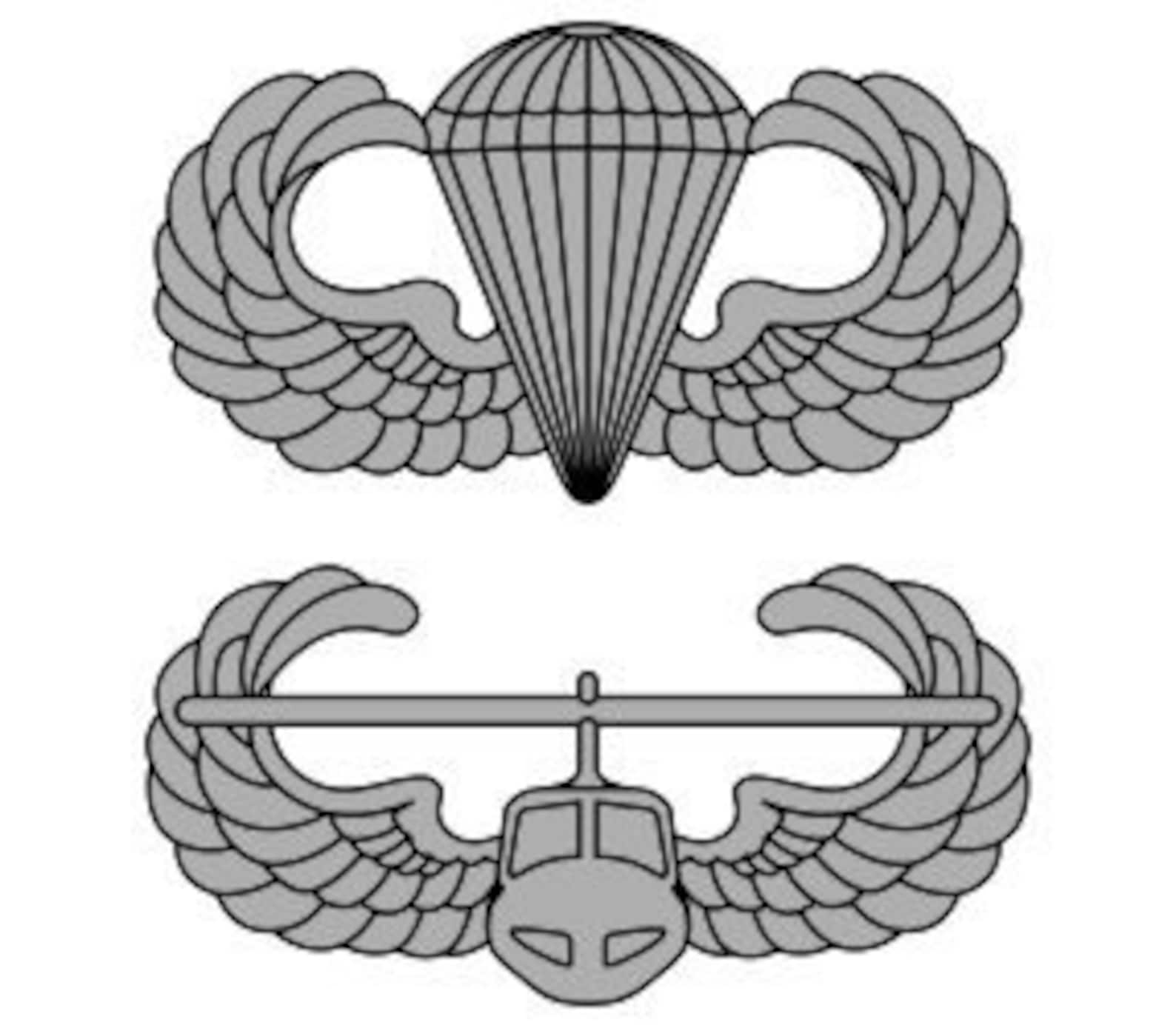 US Army Parachutist and Air Assault Badges Stacked Vector - Etsy