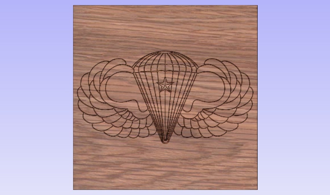 US Army Basic Parachutist Badge With 1 Combat Jump Star Vector Files ...