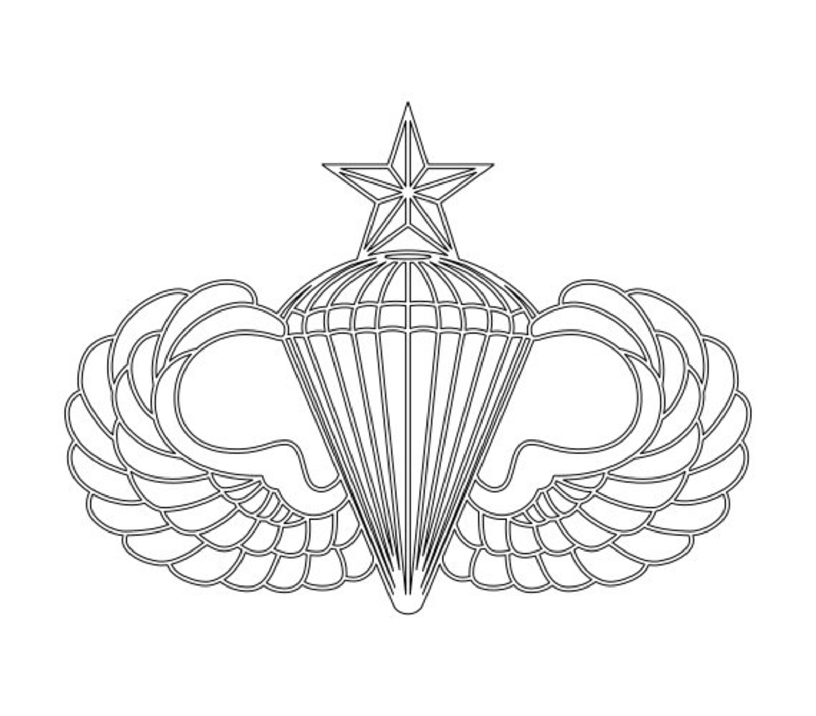 US Army Senior Parachutist Badge Vector Files, Dxf Eps Svg Ai Crv - Etsy