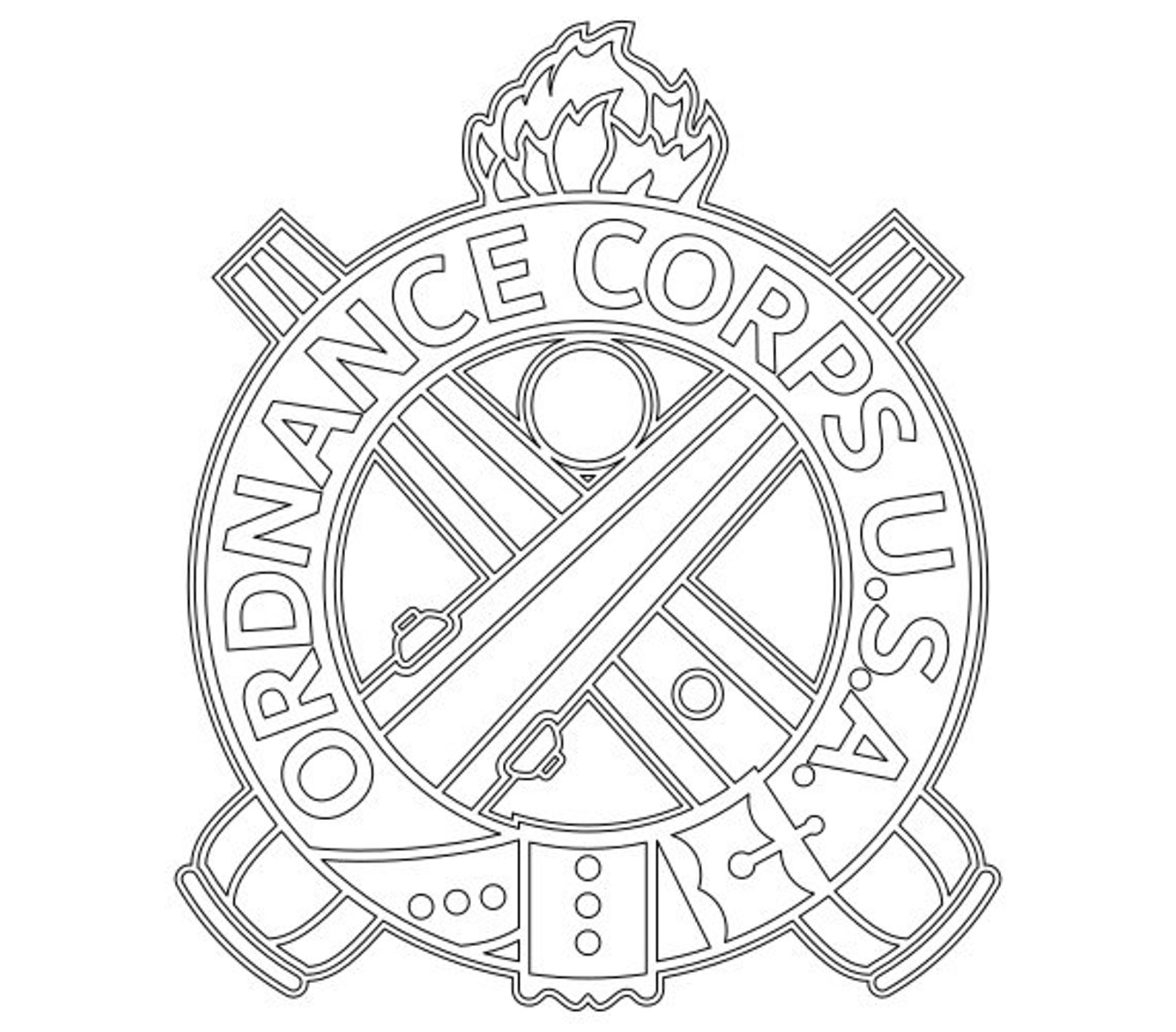 US Army Ordnance Corps Regimental Crest Vector Files dxf eps | Etsy