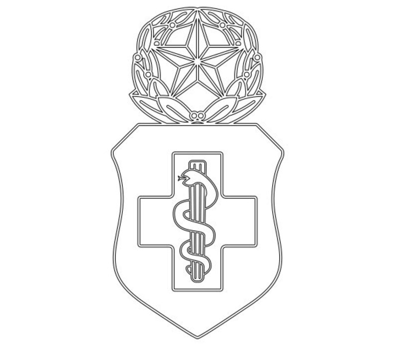 US Air Force Master Medical Technician Badge Vector Files Dxf | Etsy