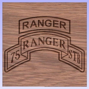 US Army 75th Ranger STB Patch With Ranger Tab Vector Files, Dxf Eps Svg ...