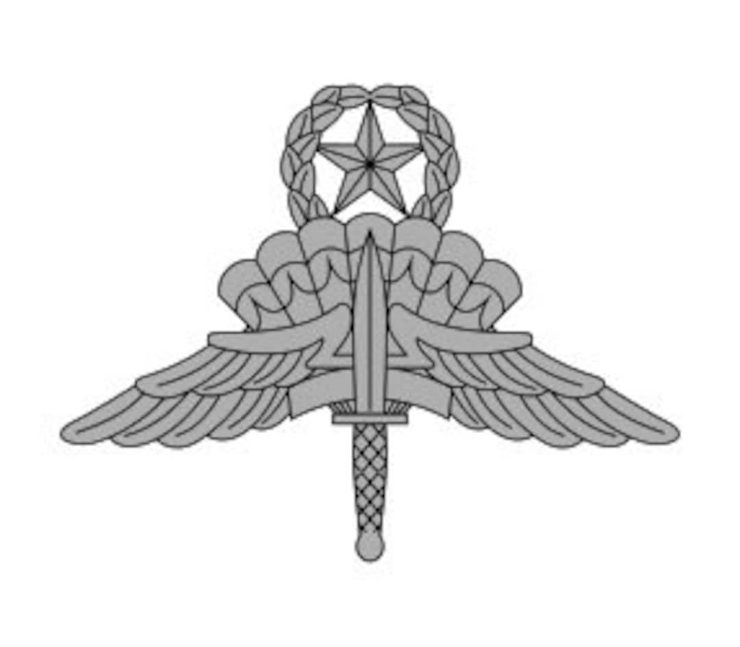 US Army Military Free Fall Jumpmaster (HALO) Badge Vector Files, Dxf ...