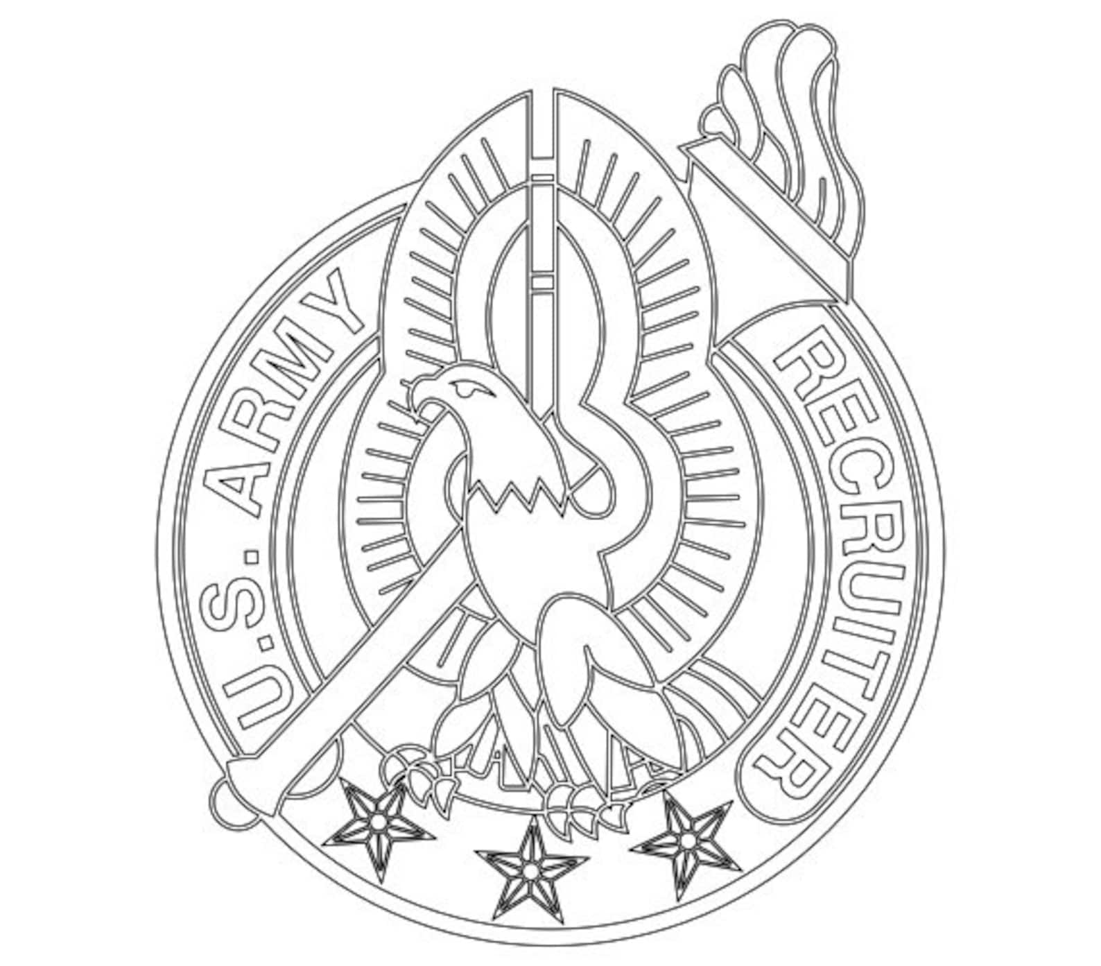 US Army Basic Recruiter Identification Badge Vector Files, Dxf Eps Svg ...