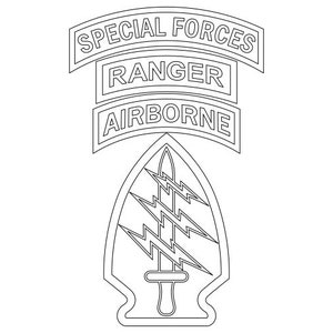 US Army Special Forces Patch With SF and Ranger Tabs Vector Files, Dxf ...
