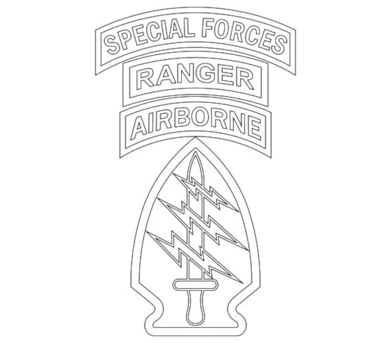 US Army Special Forces Patch With SF and Ranger Tabs Vector Files, Dxf ...