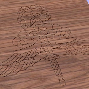 US Army Military Free Fall Jumpmaster (HALO) Badge Vector Files, Dxf ...