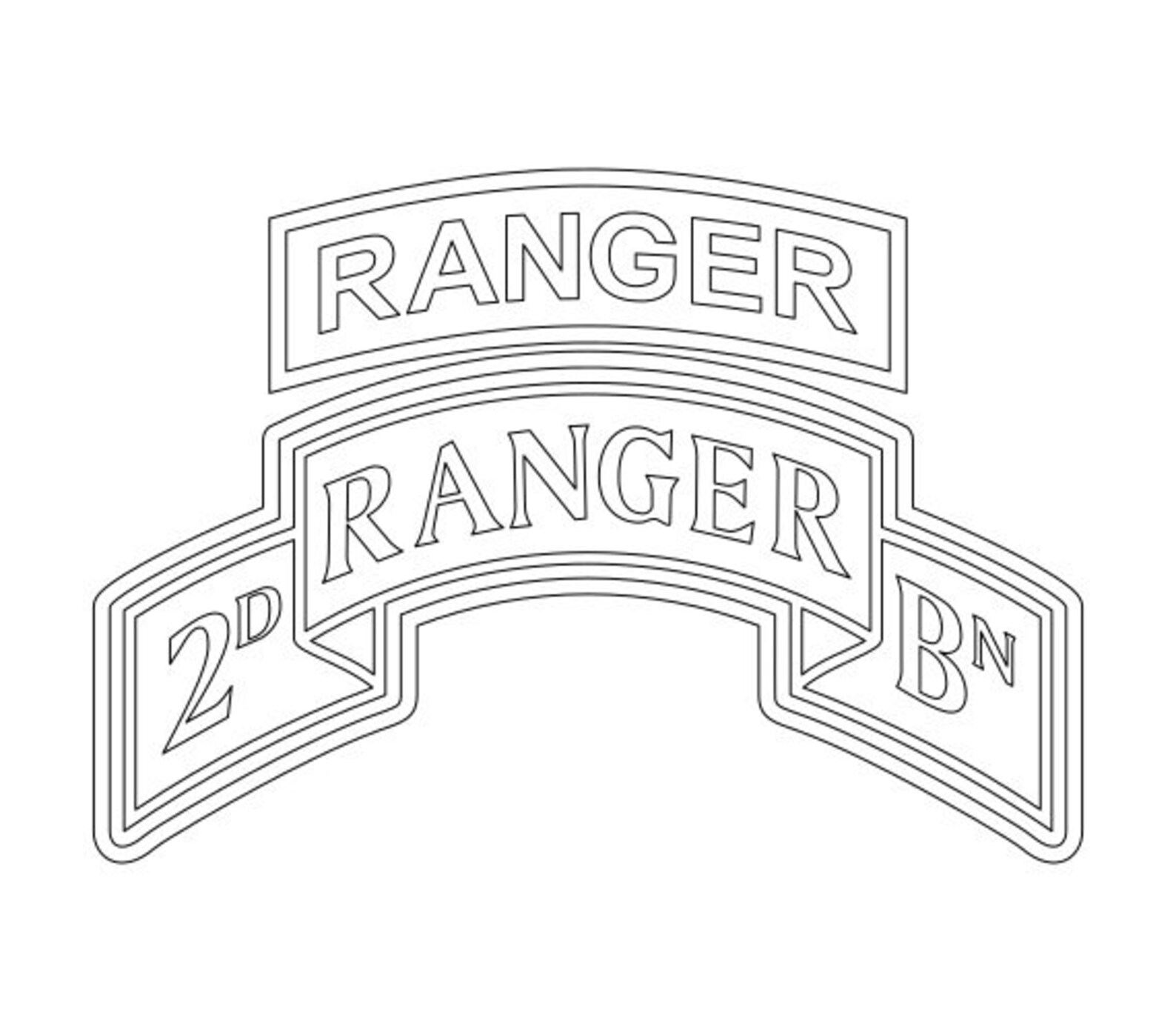 US Army 2nd Ranger Battalion Patch with Ranger Tab Vector | Etsy