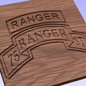 US Army 75th Ranger STB Patch With Ranger Tab Vector Files, Dxf Eps Svg ...