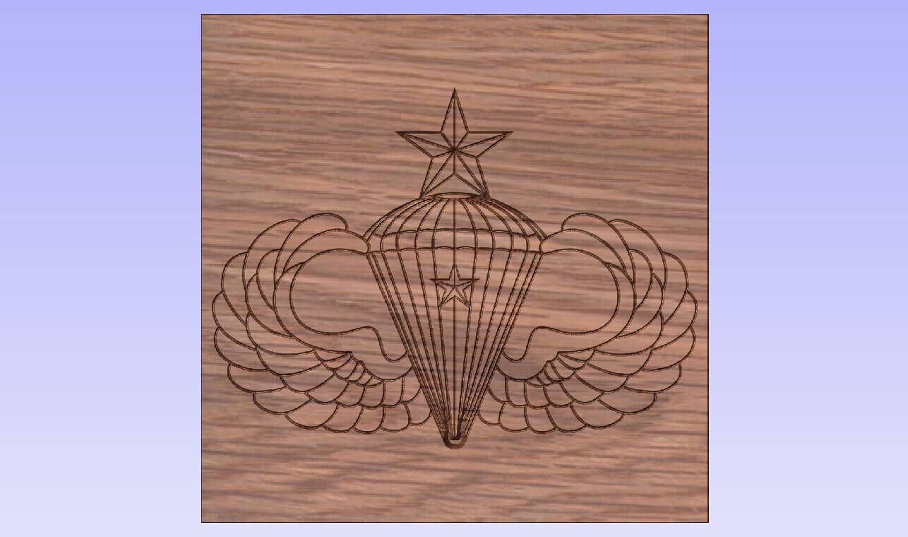 US Army Senior Parachutist Badge With 1 Combat Jump Star Vector Files ...