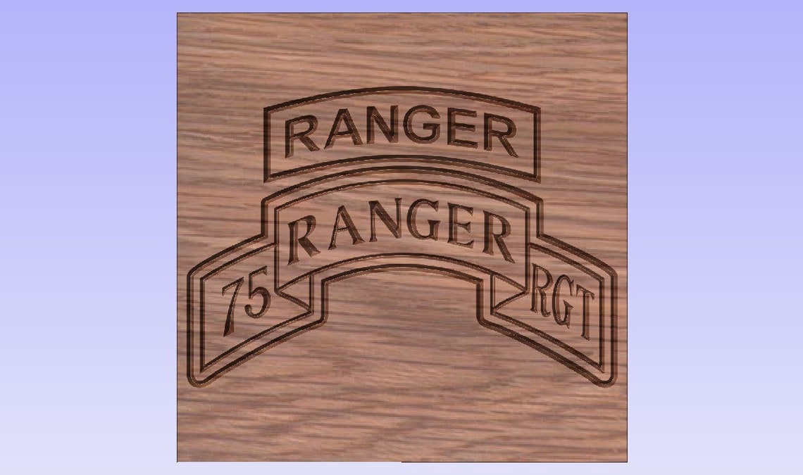 US Army 75th Ranger Regiment Patch With Ranger Tab Vector Files, Dxf ...