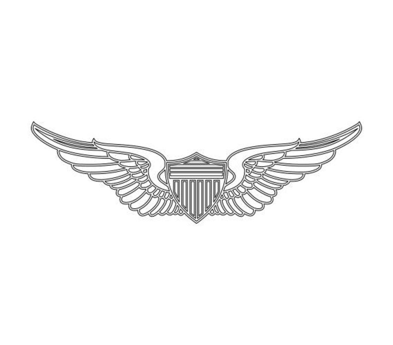 Us Army Basic Aviator Badge Vector Files Dxf Eps Svg Ai Crv Etsy