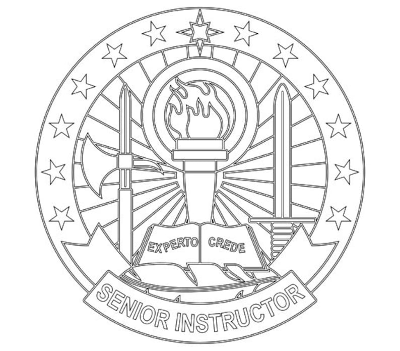 US Army Senior Instructor Identification Badge Vector Files, Dxf Eps ...