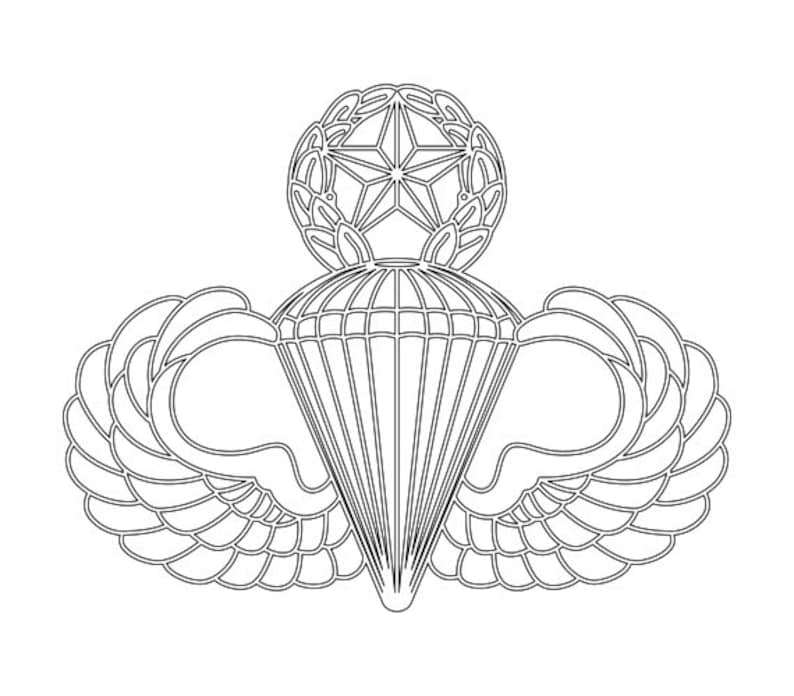 US Army Master Parachutist Badge Vector Files, Dxf Eps Svg Ai Crv - Etsy