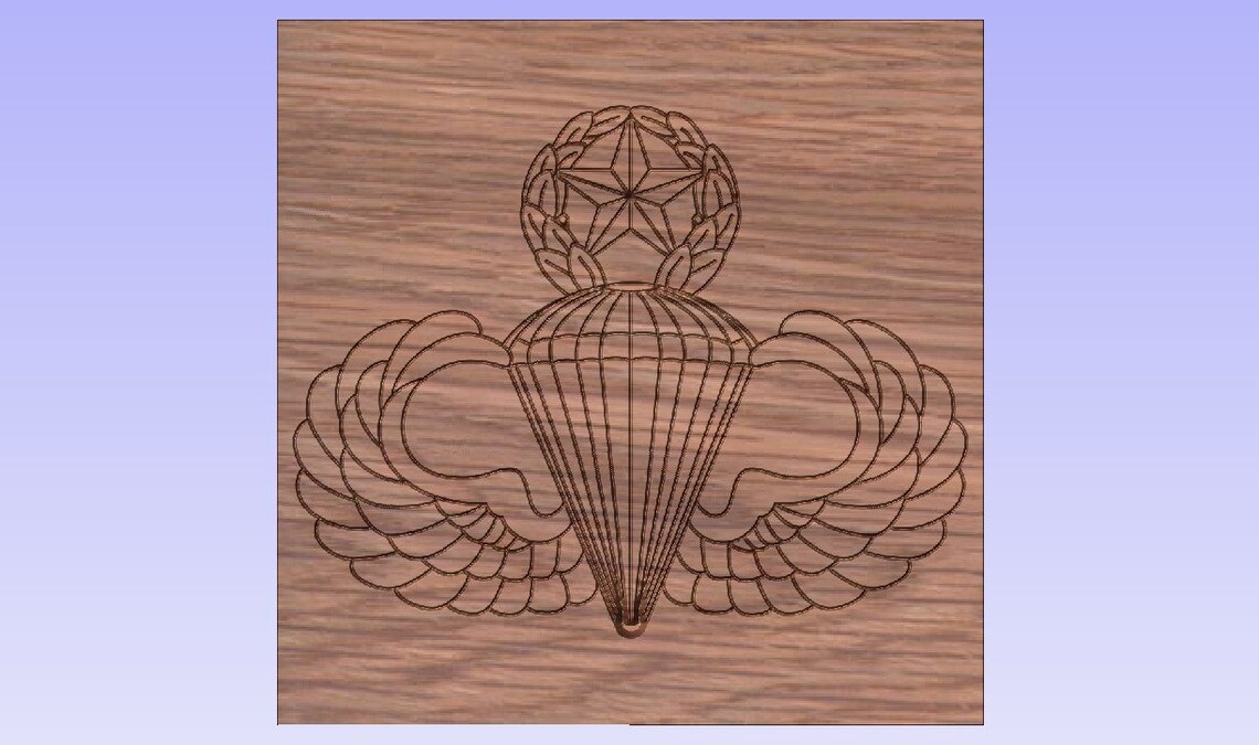 US Army Master Parachutist Badge Vector Files Dxf Eps Svg Ai - Etsy
