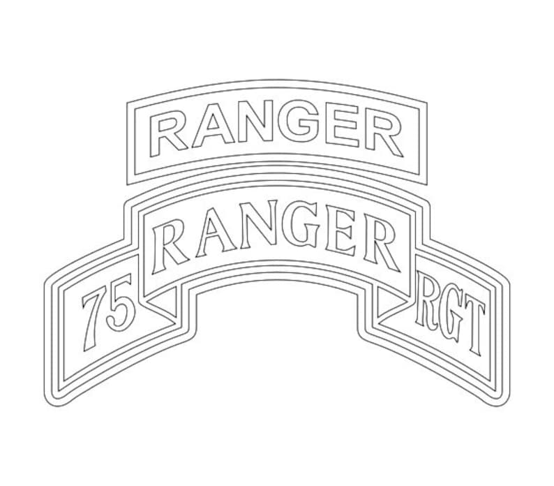US Army 75th Ranger Regiment Patch With Ranger Tab Vector | Etsy