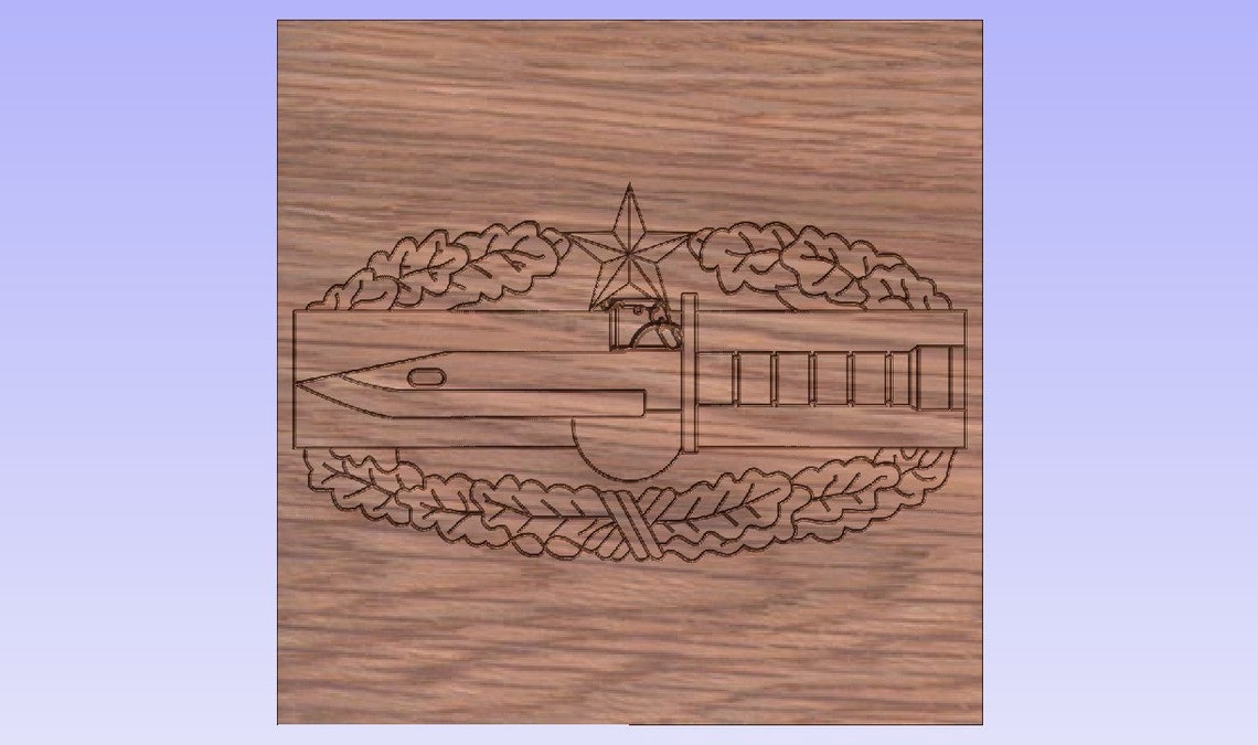 US Army Combat Action Badge 2nd Award Vector Files Dxf Eps | Etsy