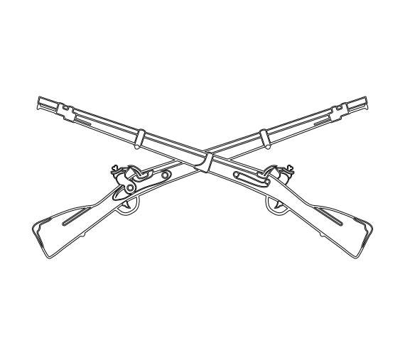 Army Infantry Cross Rifles Clipart