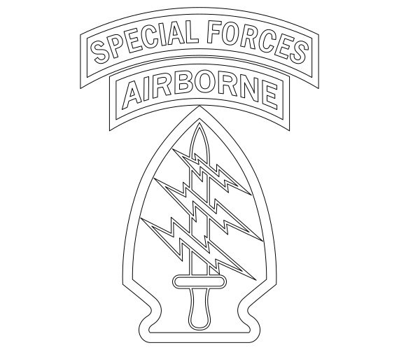 US Army Special Forces With SF Tab Patch Vector Files, Dxf Eps Svg Ai ...