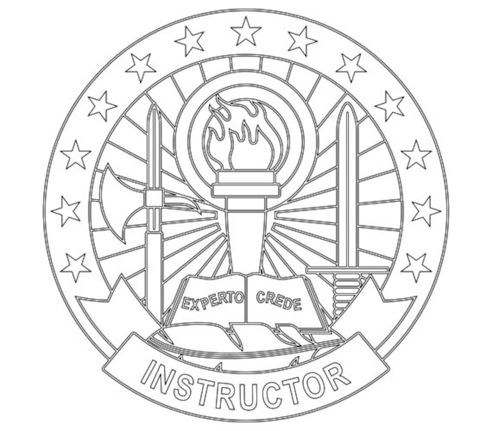 US Army Basic Instructor Identification Badge Vector Files - Etsy