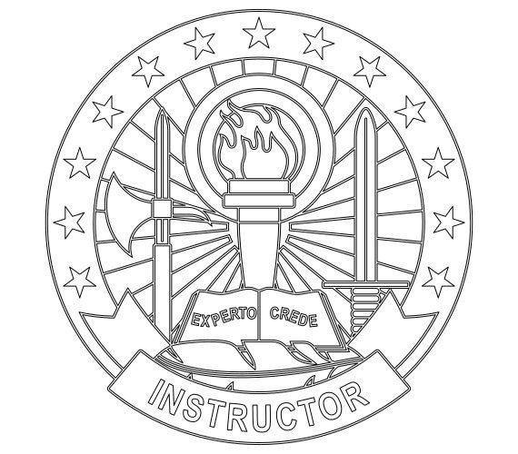 US Army Basic Instructor Identification Badge Vector Files, Dxf Eps Svg ...
