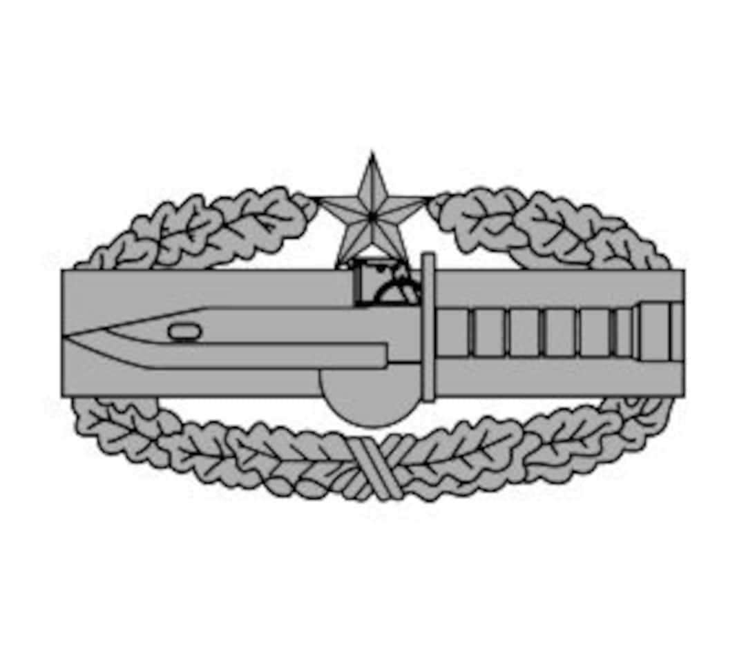 US Army Combat Action Badge (2nd Award) Vector Files, Dxf Eps Svg Ai ...