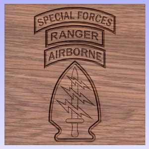 US Army Special Forces Patch With SF and Ranger Tabs Vector Files, Dxf ...
