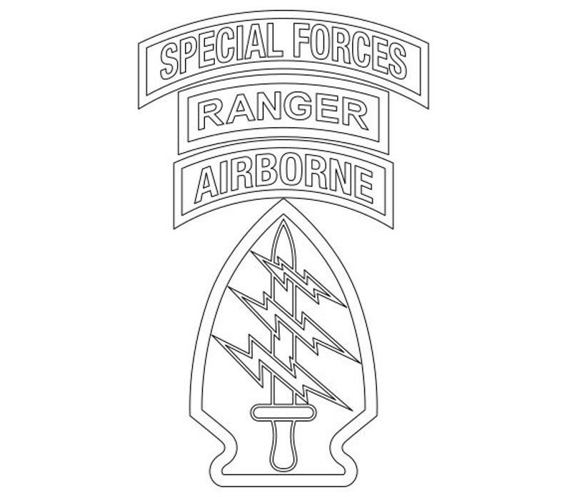 US Army Special Forces Patch with SF and Ranger Tabs Vector | Etsy