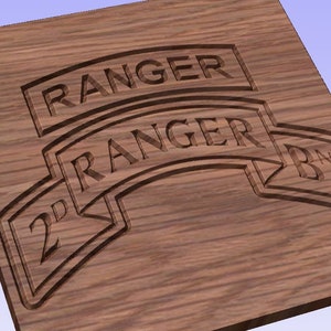 US Army 2nd Ranger Battalion Patch With Ranger Tab Vector Files, Dxf ...