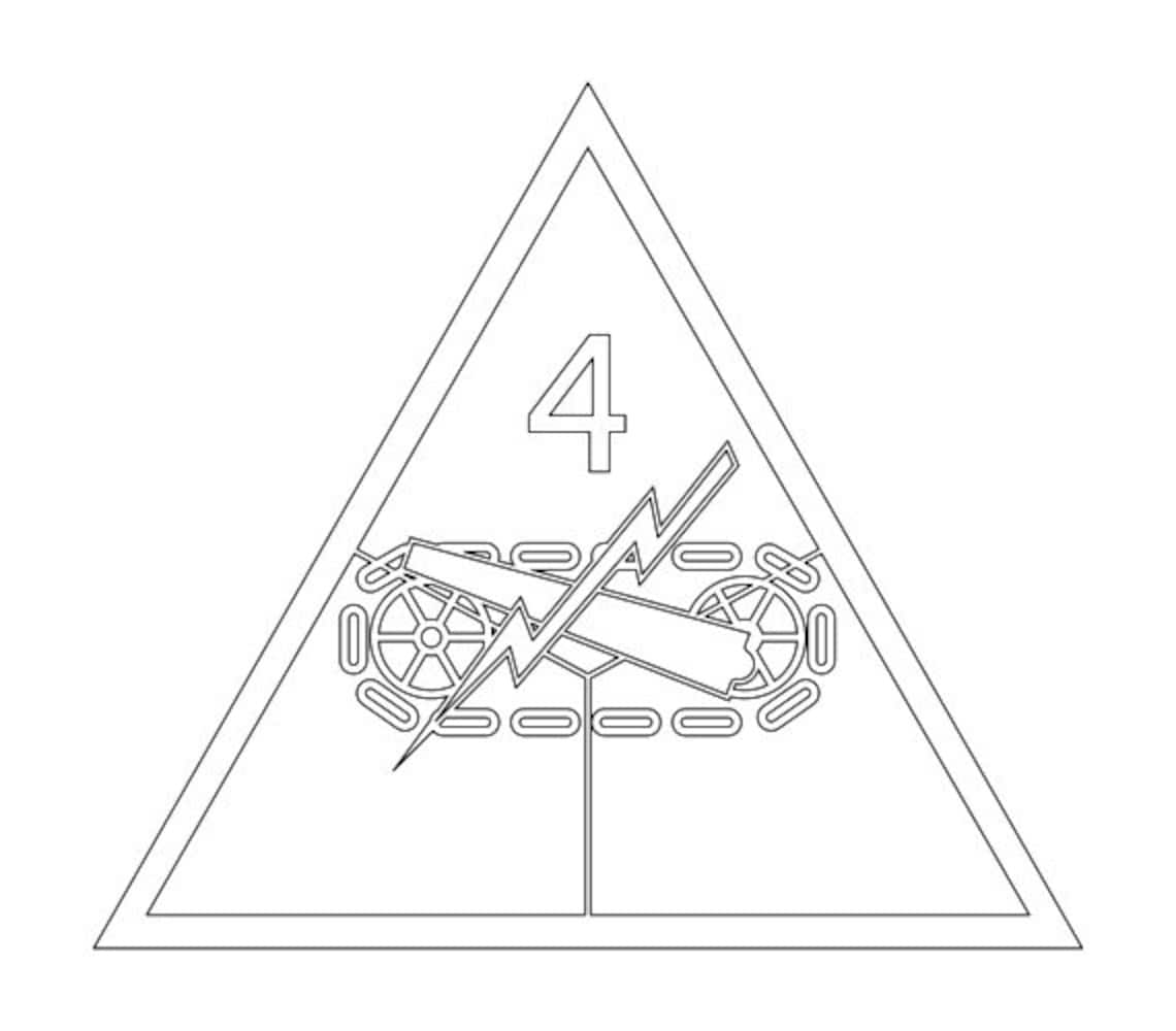 US Army 4th Armored Division Patch Vector Files Dxf Eps Svg - Etsy
