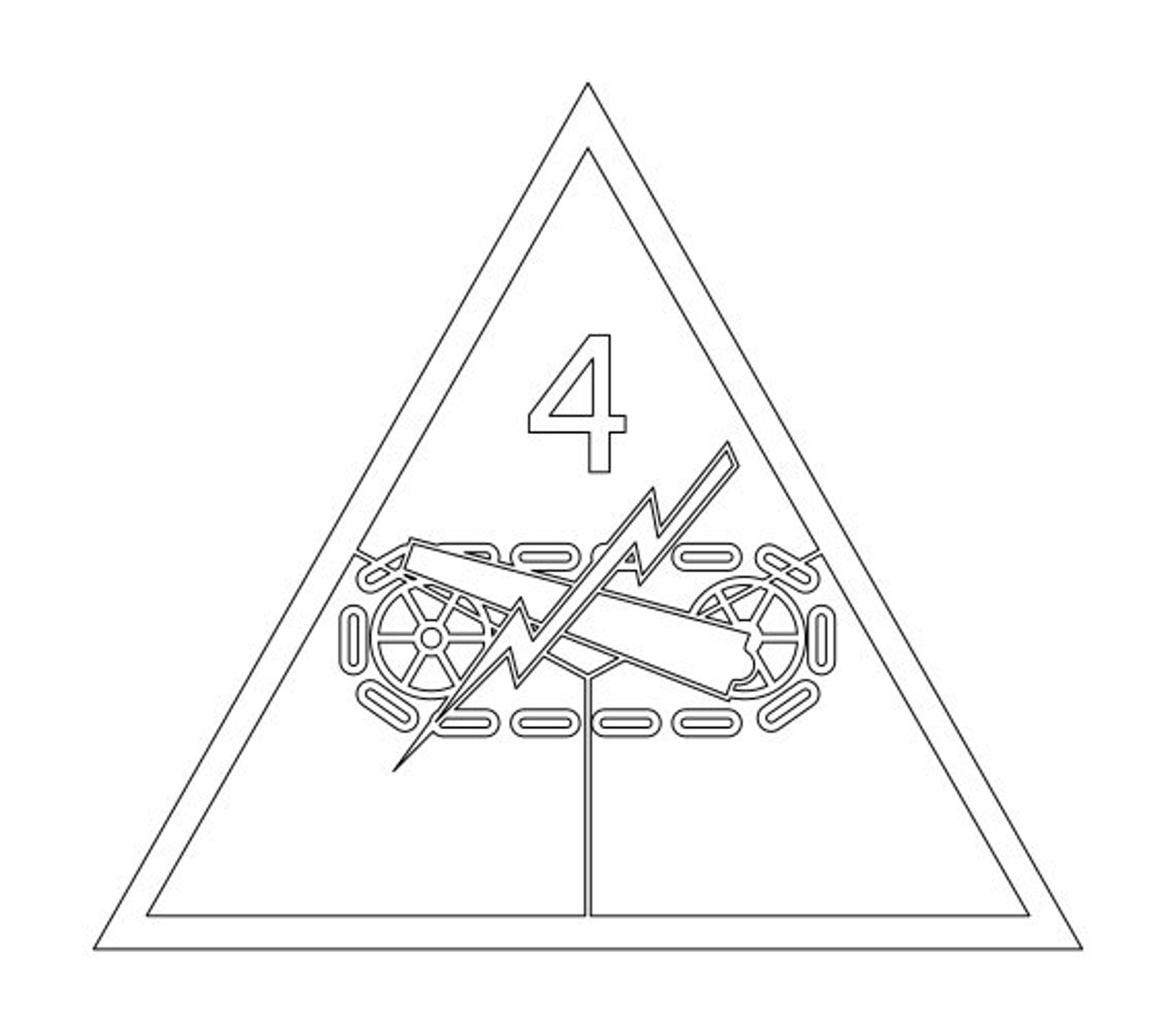 US Army 4th Armored Division Patch Vector Files Dxf Eps Svg - Etsy