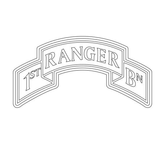 US Army 1st Ranger Battalion Patch Vector Files, Dxf Eps Svg Ai Crv ...