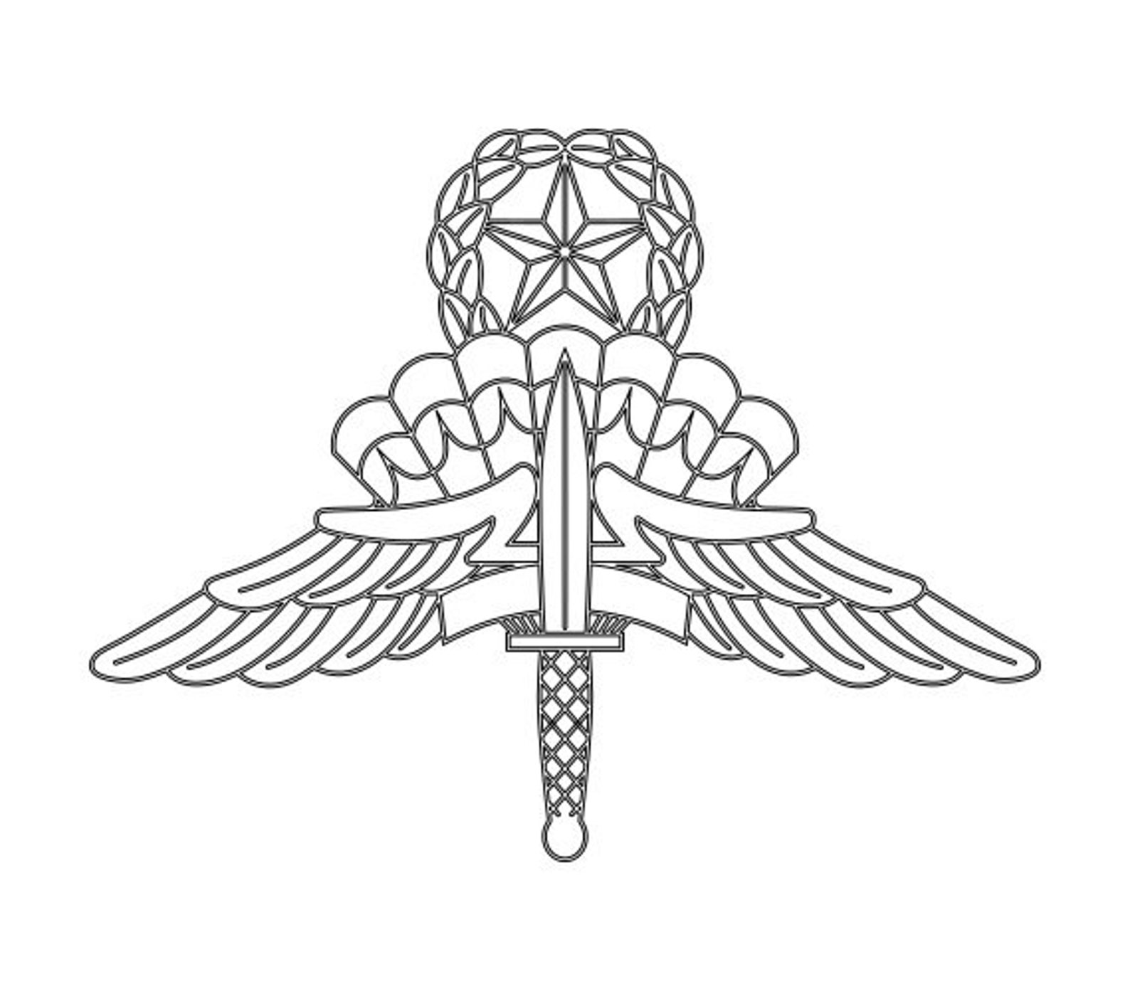 US Army Military Free Fall Jumpmaster (HALO) Badge Vector Files, Dxf ...