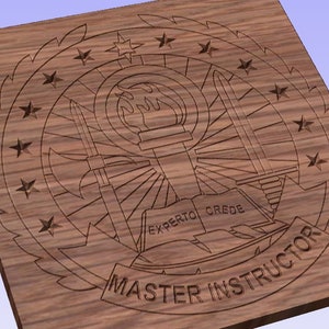 US Army Master Instructor Identification Badge Vector Files, Dxf Eps ...