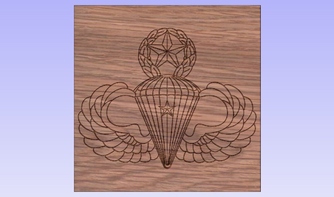 US Army Master Parachutist Badge With 1 Combat Jump Star Vector Files ...