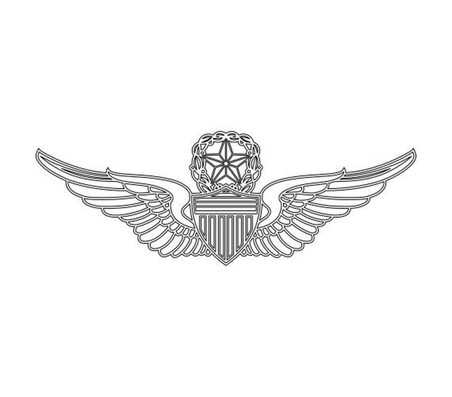 US Army Master Aviator Badge Vector Files Dxf Eps Svg Ai Crv | Etsy