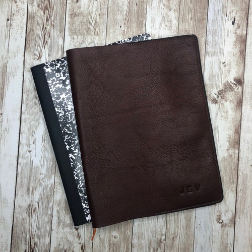 Personalized Distressed Leather Composition Notebook Cover - Etsy